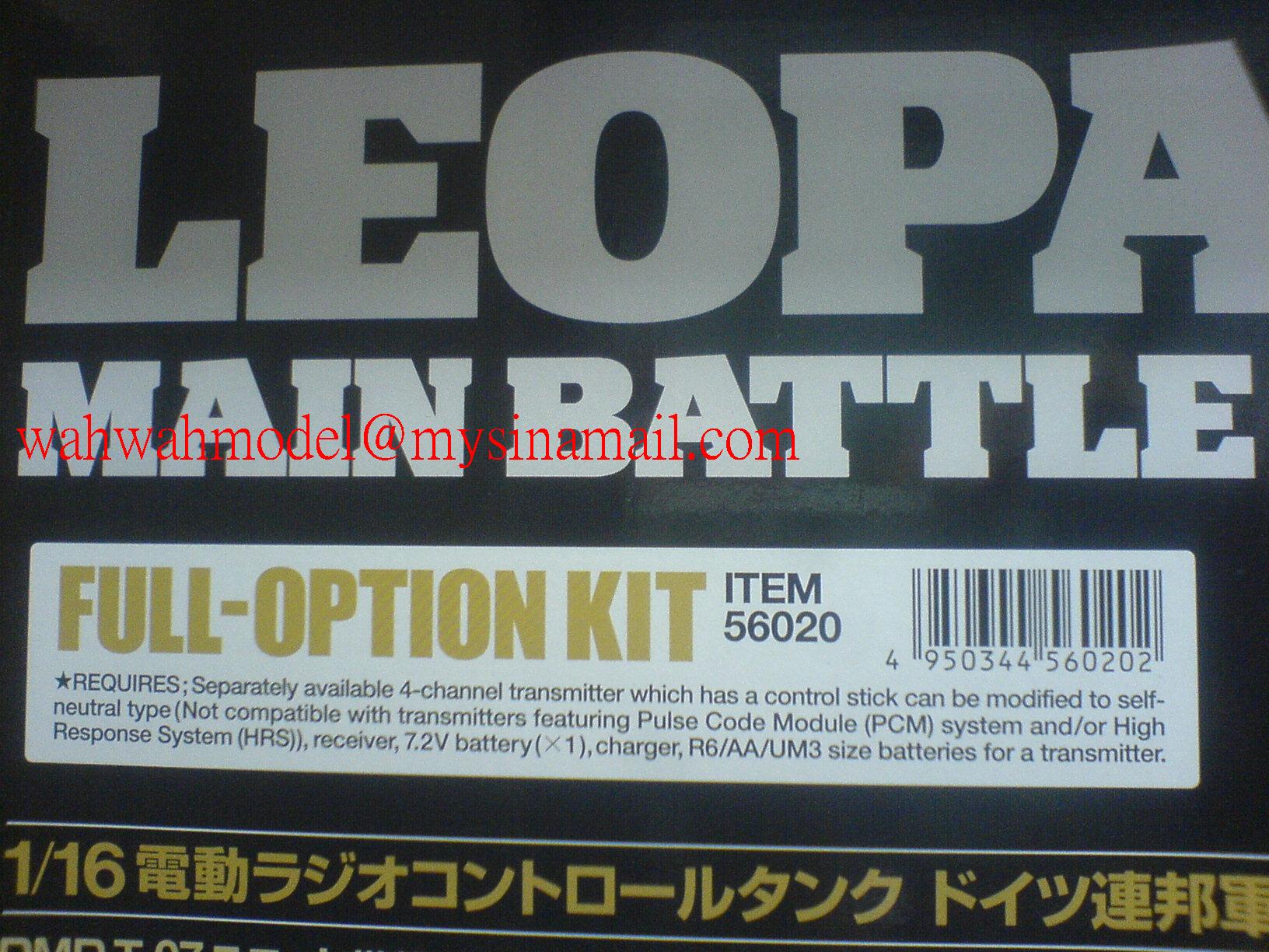 Tamiya 56020 1/16 Leopard 2 A6 - Full Option Kit - WAH WAH MODEL SHOP