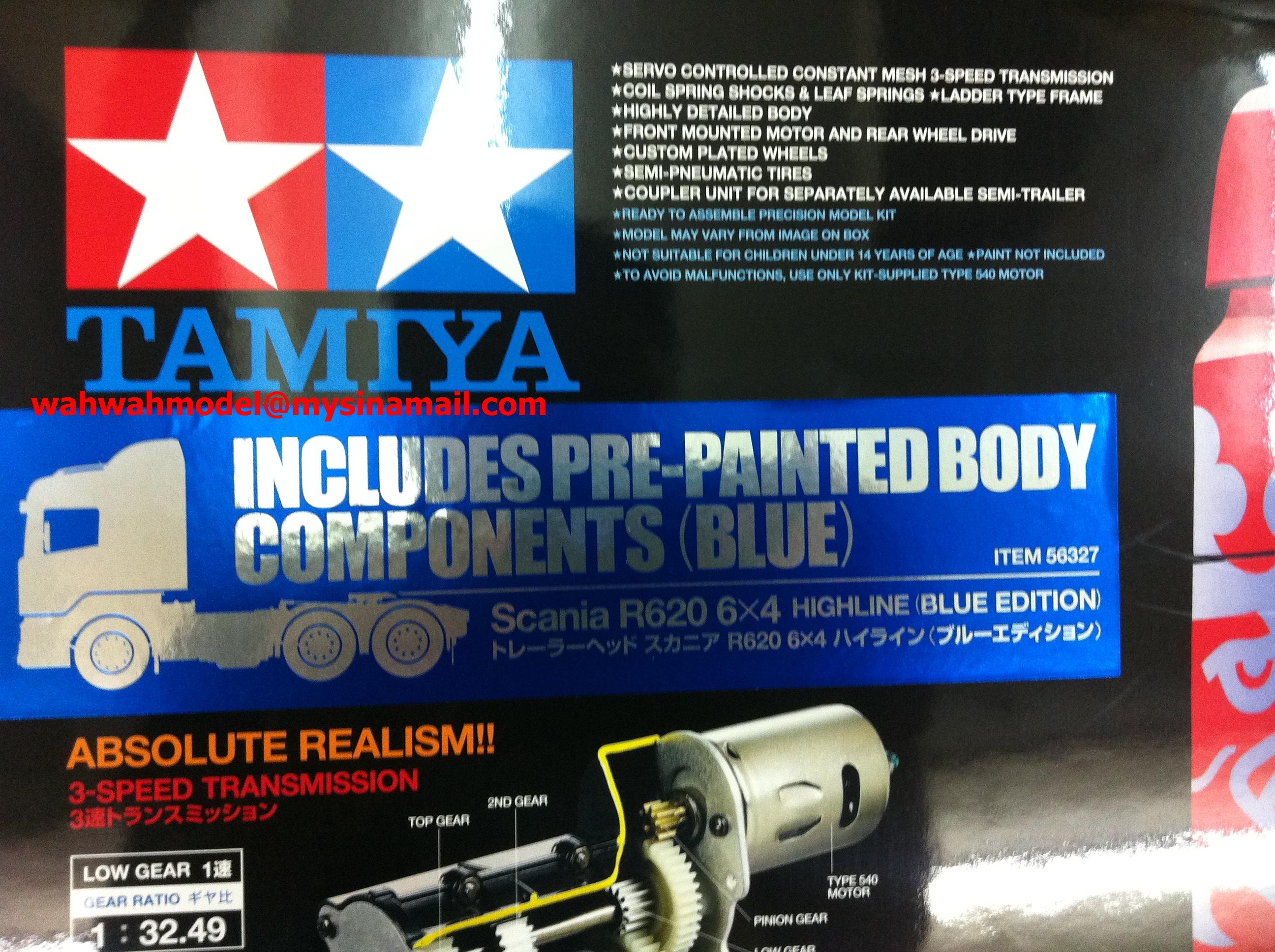 Tamiya 56327 1/14 RC Scania R620 Highline - Blue Edition