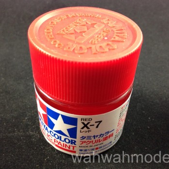 Tamiya 81007 Acrylic X-7 Red - 23ml Bottle - WAH WAH MODEL SHOP