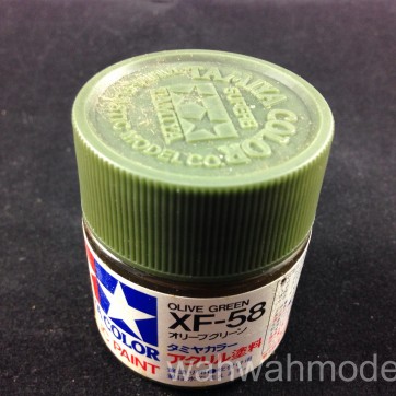 Tamiya 81358 Acrylic XF-58 Olive Green - 23ml Bottle - WAH WAH MODEL SHOP