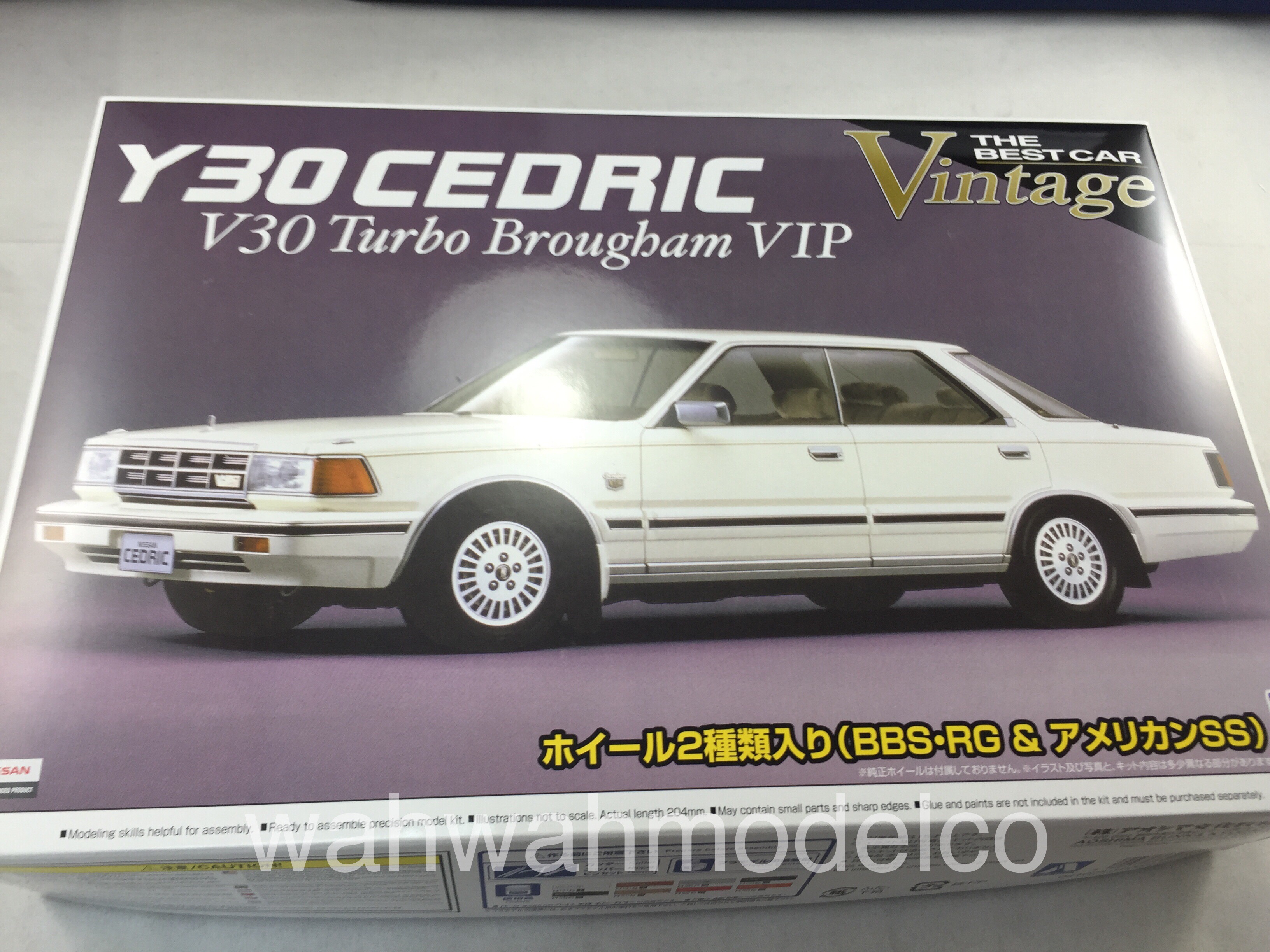 Aoshima 041024 1/24 The Best Car Vintage #61 Nissan Y30 Cedric V30 Turbo Brougham VIP - WAH WAH ...