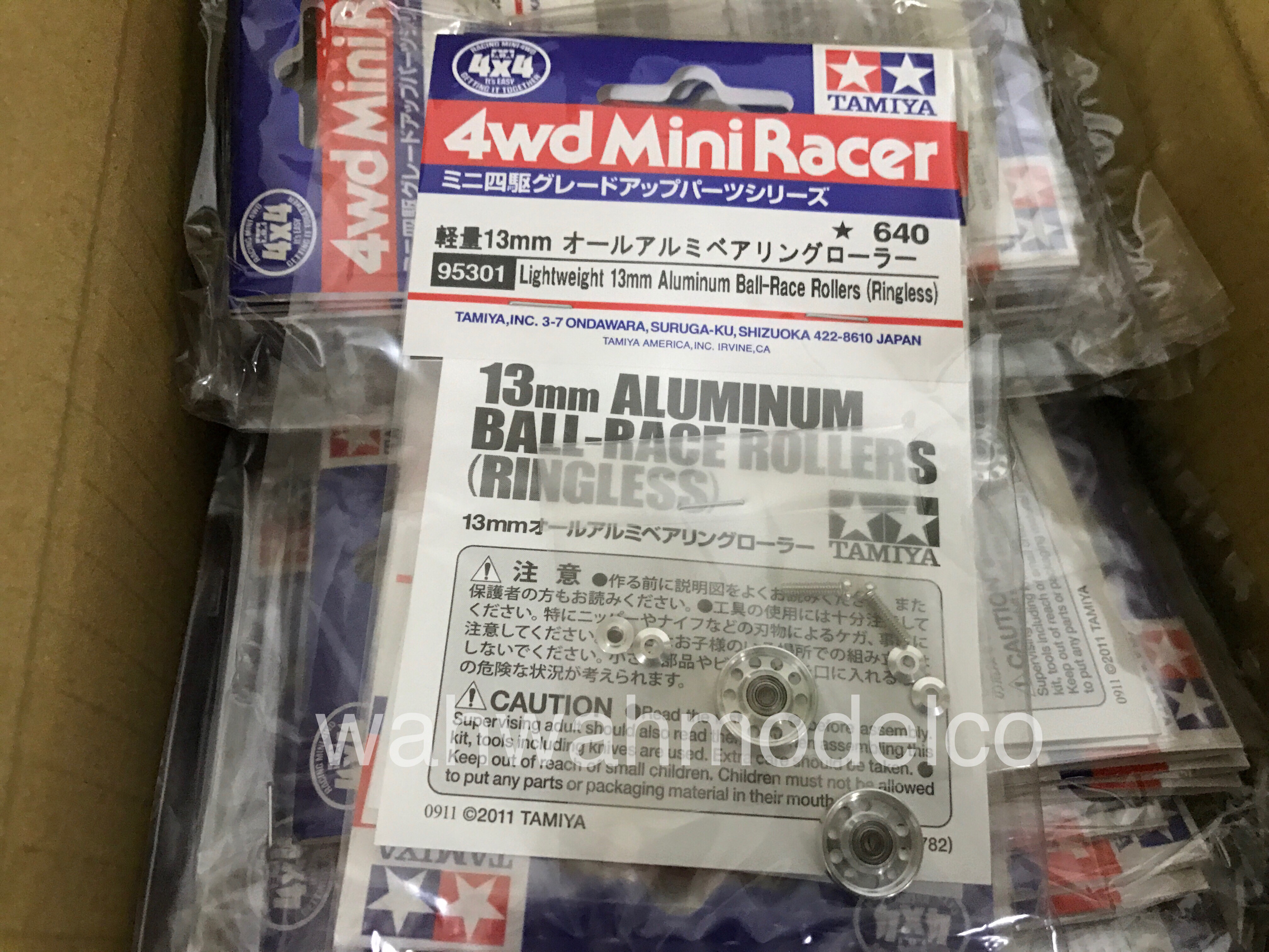 Tamiya 95301 Mini 4WD JR 13mm Ball-Race Rollers - LW Aluminum (Ringless)