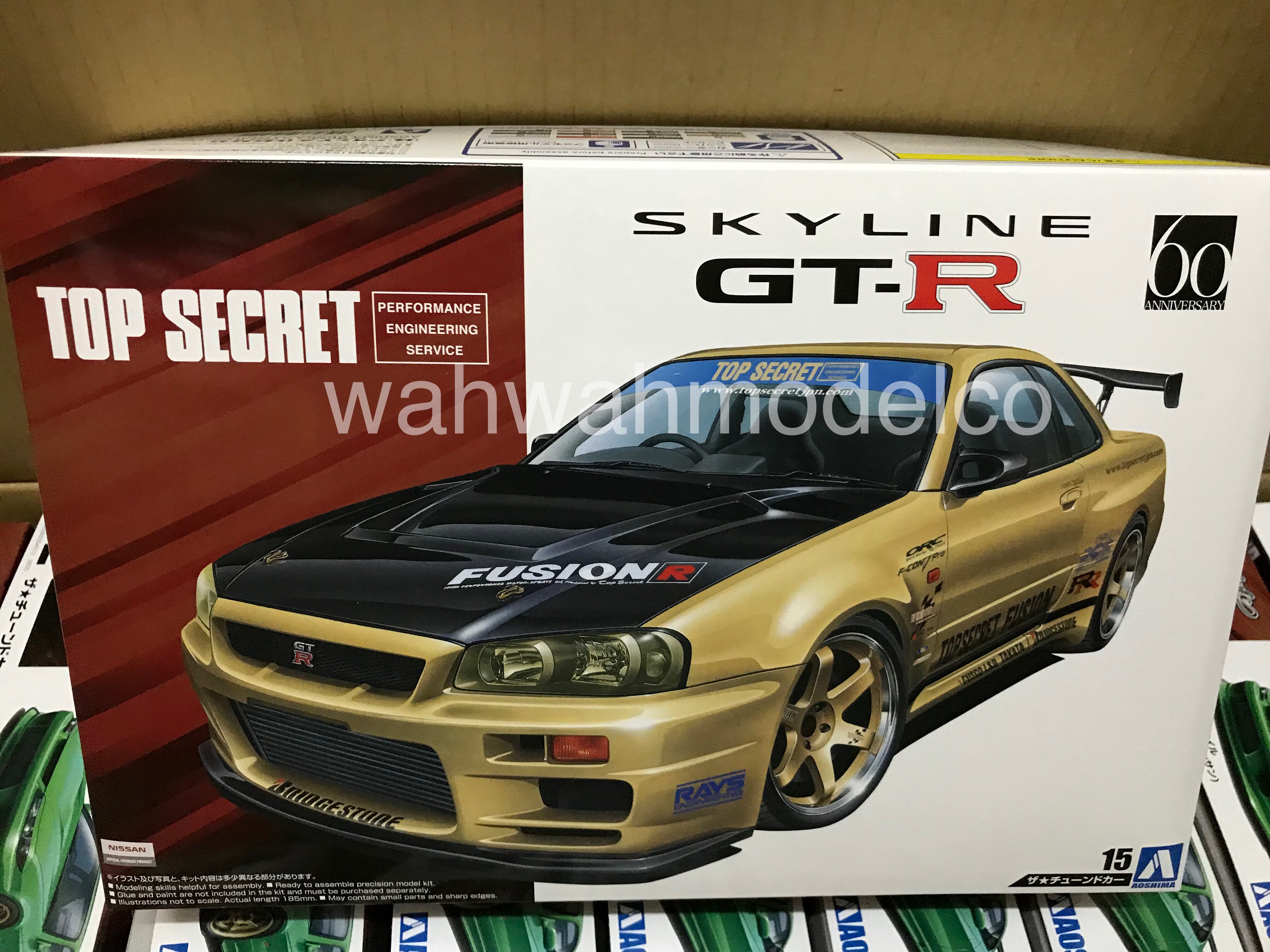 Aoshima 53041 Top Secret BNR34 Skyline GT-R '02 NISSAN 1/24 scale kit
