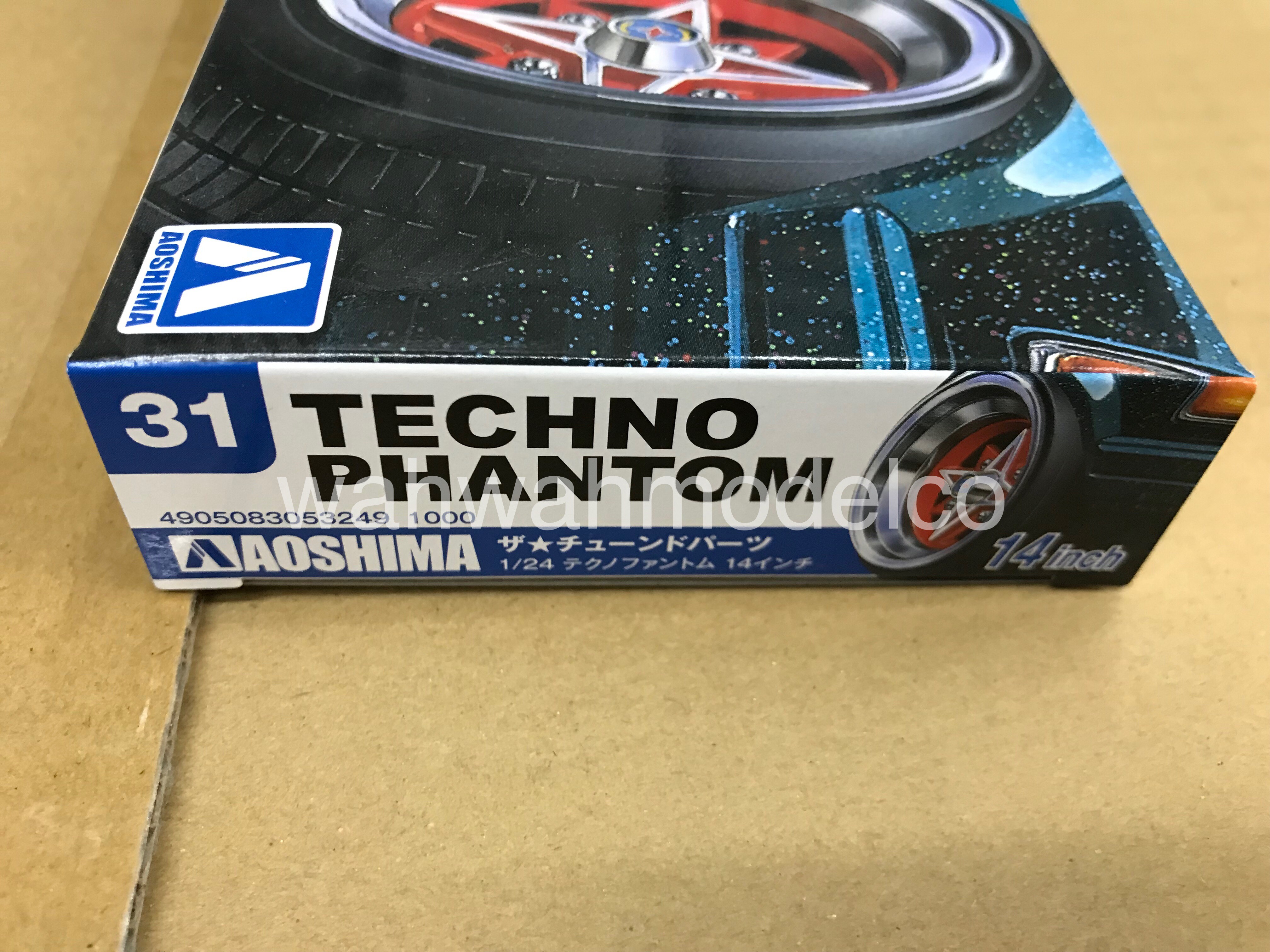 Aoshima 53249 Tuned Parts 31 1/24 Techno Phantom 14 inch Tire & Wheel Set