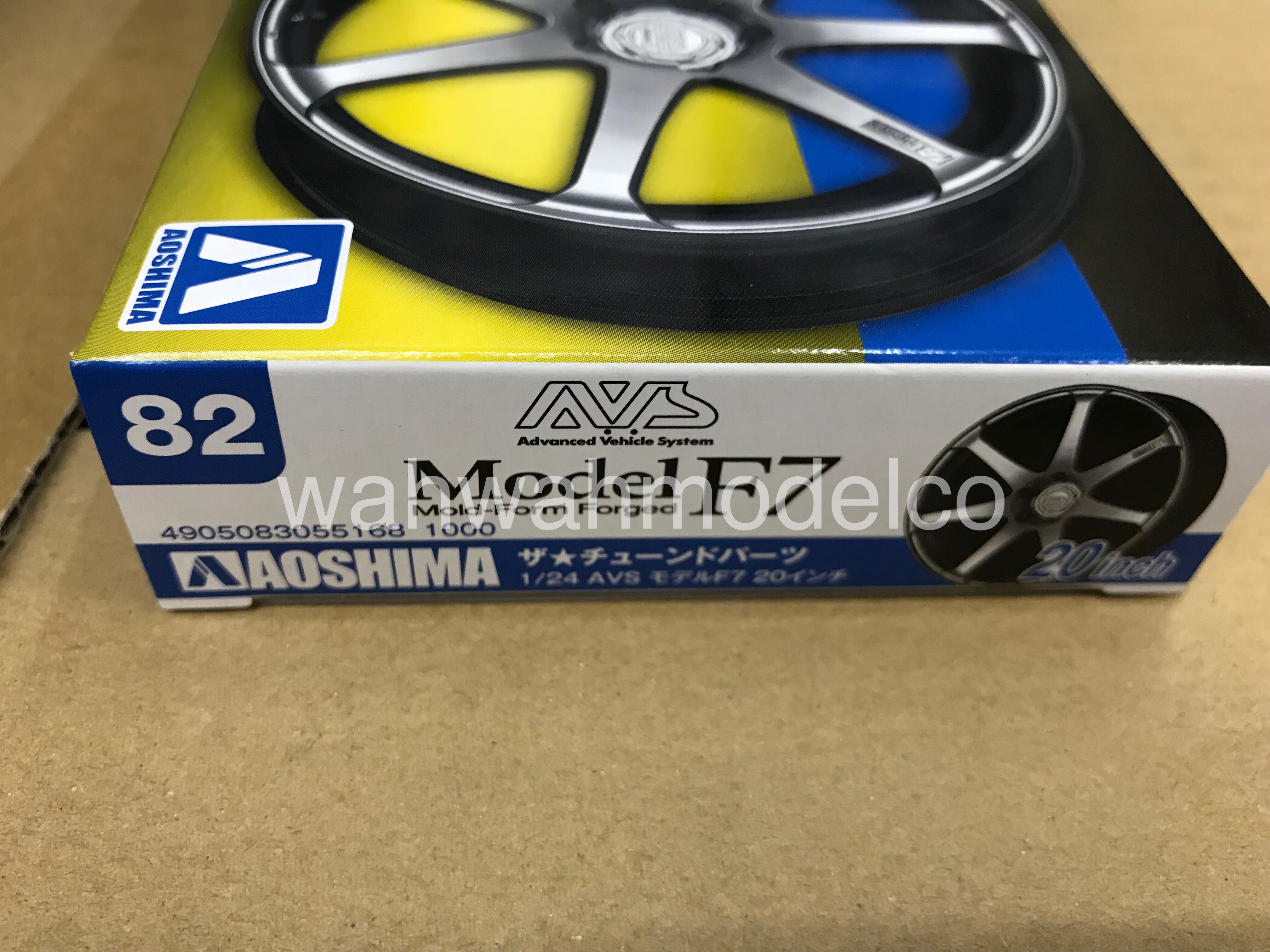 Aoshima 055168 1/24 Tuned Parts 82 AVS MODEL F7 20inch Tire & Wheel Set