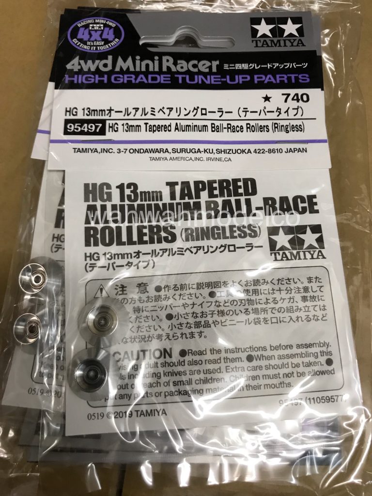 Tamiya 95497 Mini 4WD Parts HG 13mm Tapered Aluminum Ball-Race Rollers ...