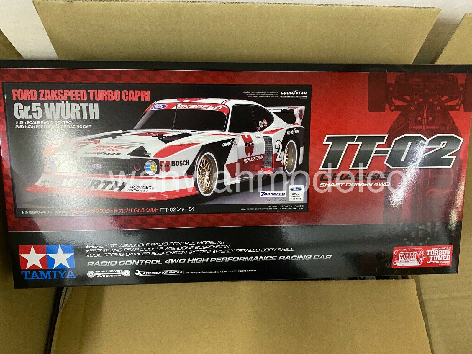 Tamiya 58578 1/10 RC Ford Zakspeed Capri Wurth TT02 On Road Kit without ESC