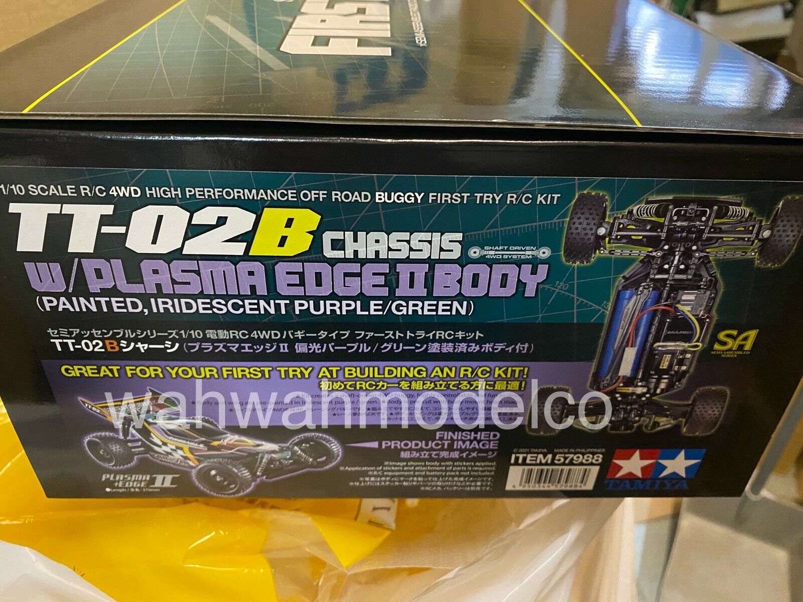 Tamiya 57988 1/10 RC 1st Try TT-02B painted Plasma Edge II OFF Road Kit